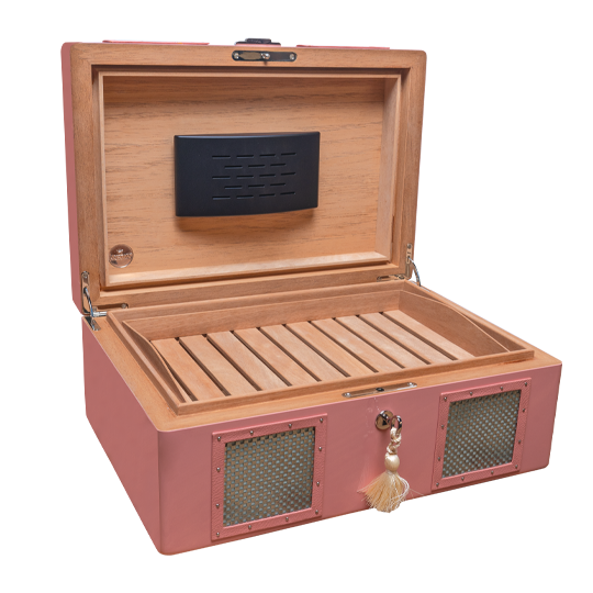 Ashton Humidor | Retro 1950's Metallic Pink Humidor | Holt's