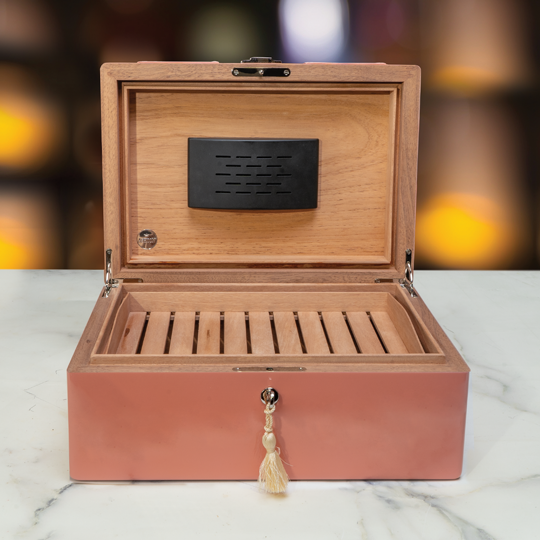 Ashton Metallic Pink Humidor | Luxury Humidor Units | Holt's Cigar Company