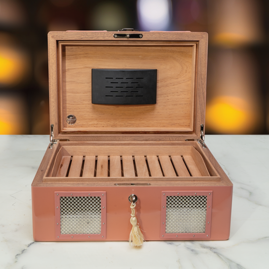 Ashton Humidor | Retro 1950's Metallic Pink Humidor | Holt's