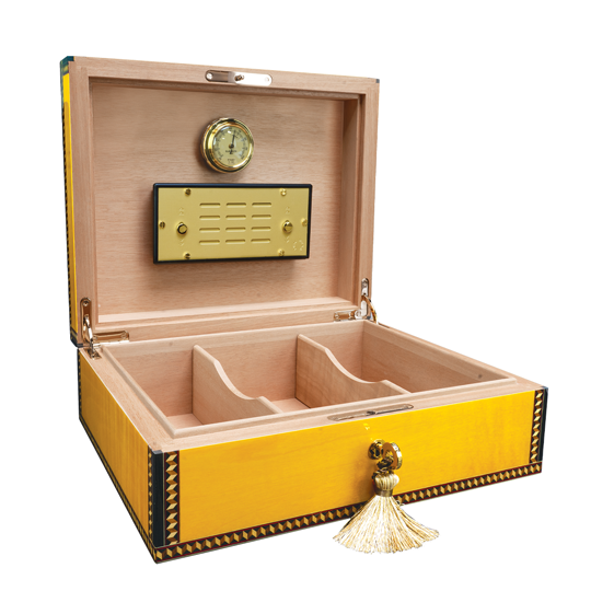Elie Bleu Flor de Alba Yellow Sycamore Humidor - Desktop Humidors ...