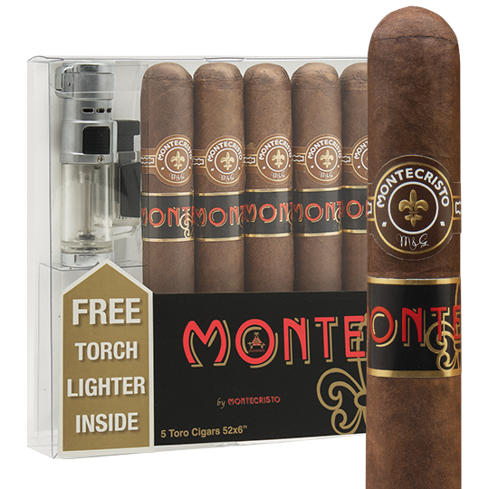 Montecristo Monte 5-Cigar + Lighter Gift Pack Cigar Sampler | Holt's