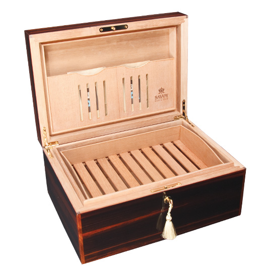 Savoy Executive Ebony Macassar Humidor | Holt's Cigar Co.