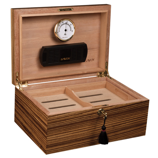 Savoy Zebrawood Humidor | Holt's Cigar Co.